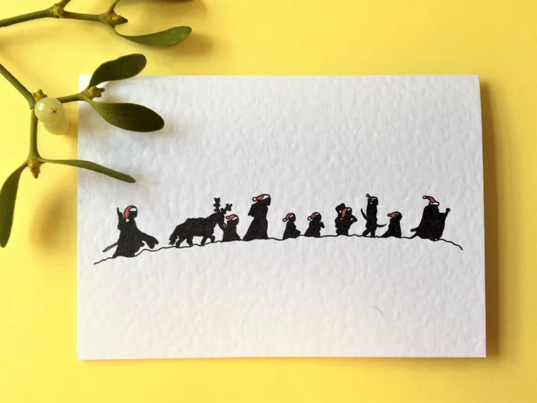 LOTR Fellowship Silhouettes With Hats Christmas A6 Card With Envelope ...