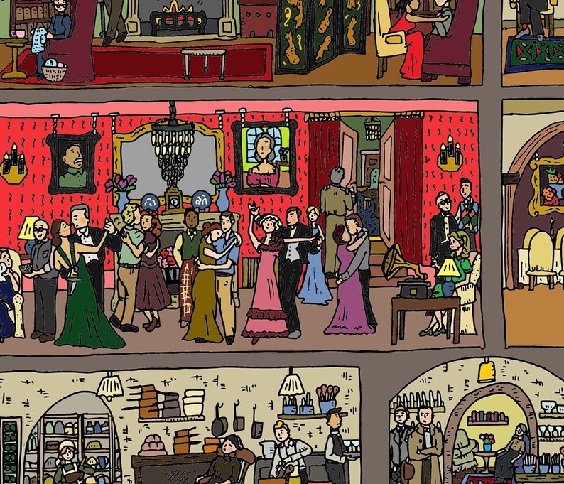 Agatha Christie - House Party Illustration - Etsy