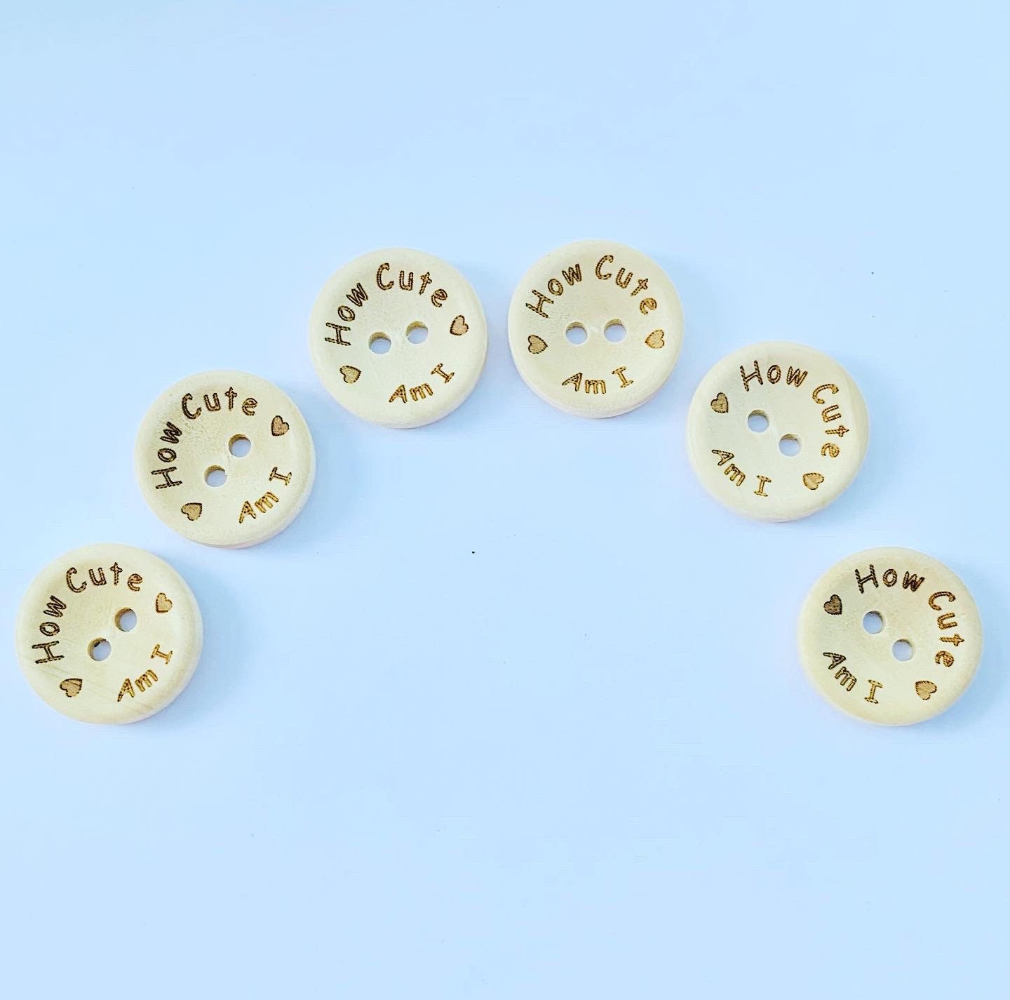 Wooden Buttons 6 How Cute Am I Wood Buttons Sewing Crochet - Etsy UK