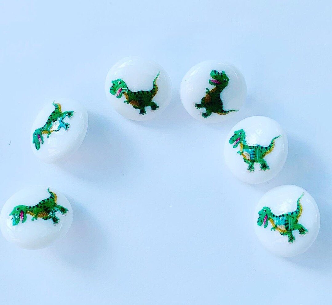 Shank Buttons, 6 Little Green Dinosaur Buttons, Sewing, Crochet ...