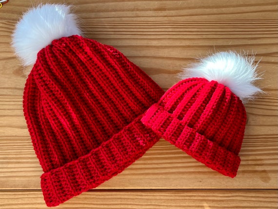 Mum Baby Matching Christmas Hats Baby Hat Adult Hat Baby Shower Gift New Baby Gift Cream Baby Set Mum and Baby Gifts Christmas Gift Etsy UK