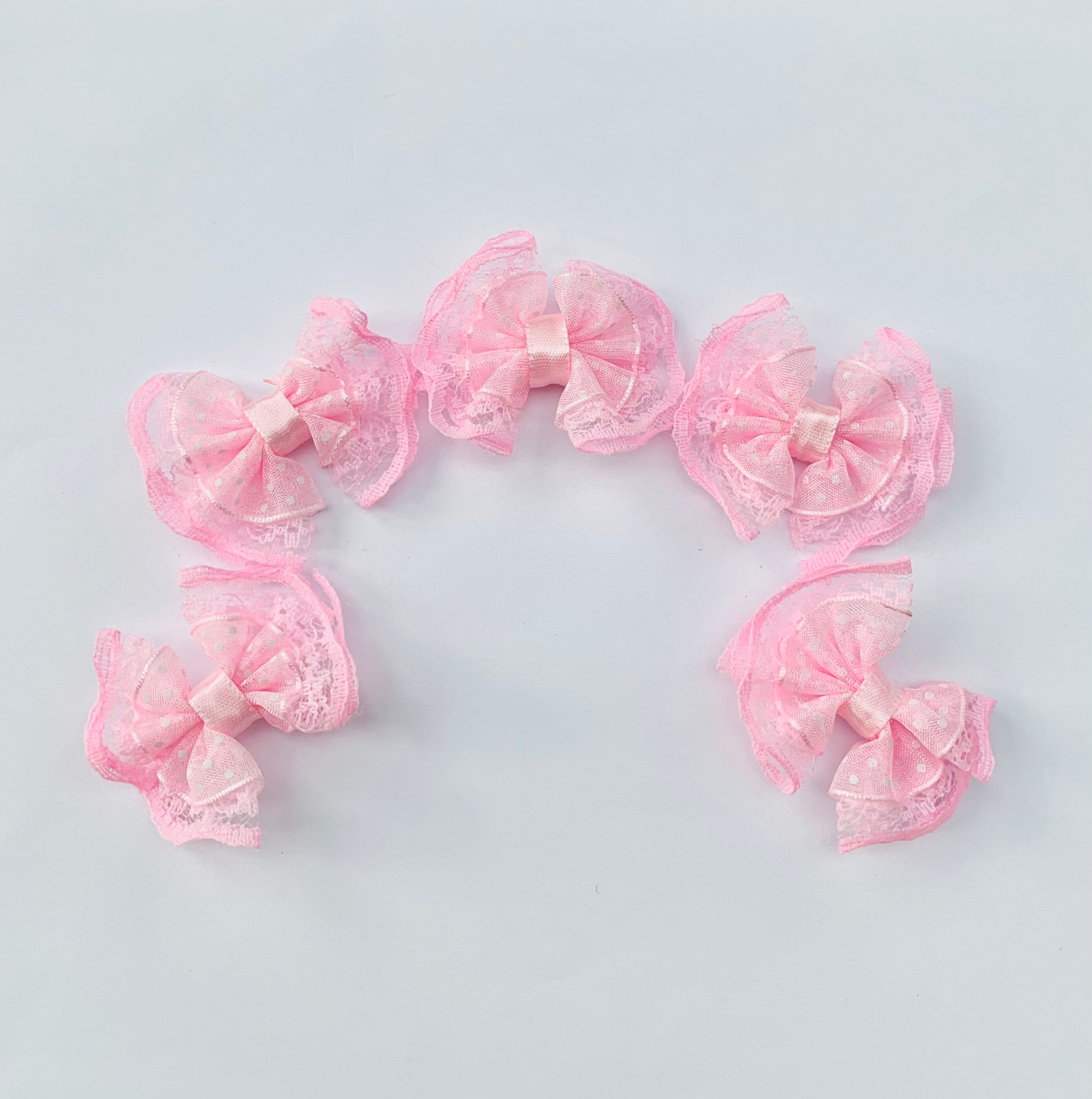 Pink Ribbon Bows 5 Pink Bows Ribbon Bows Lace Bows - Etsy