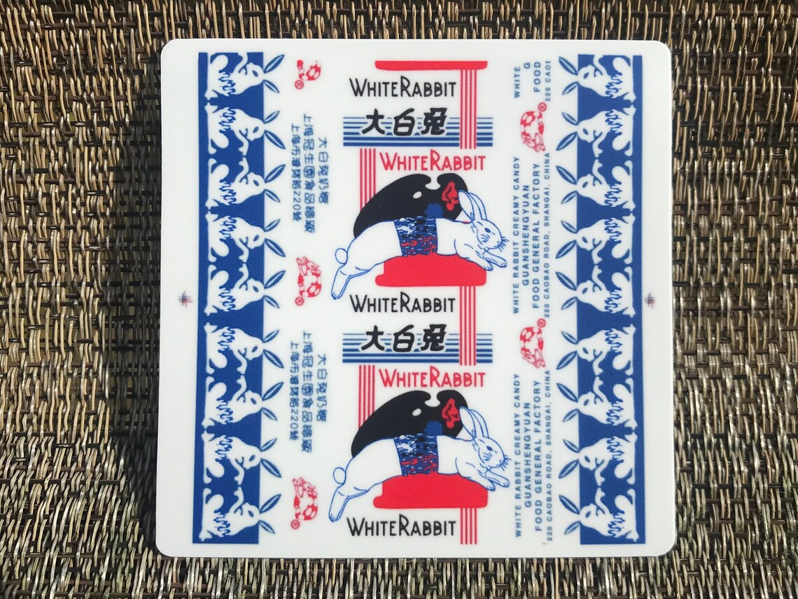 Spooky White Rabbit Candy Wrapper Sticker - Etsy