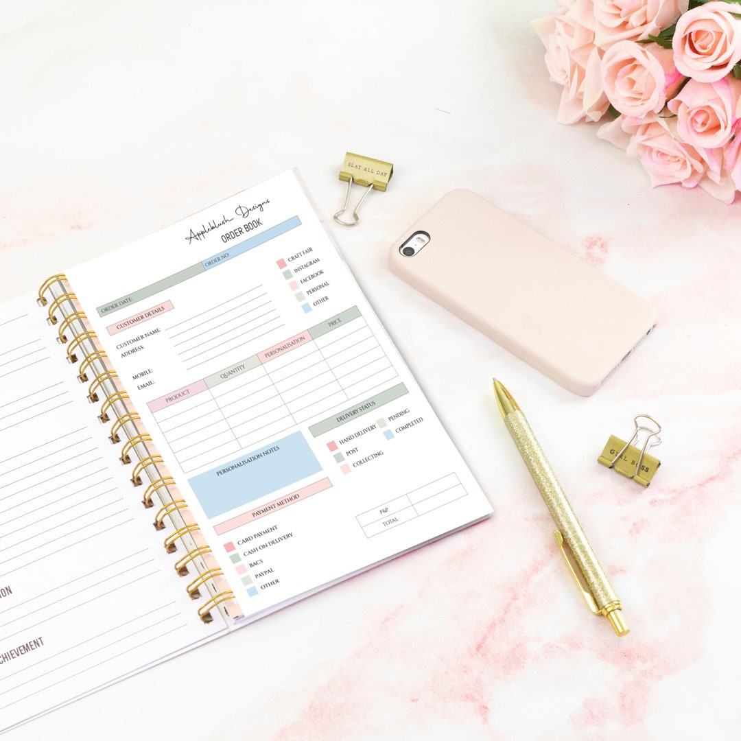 Personalised A5 Order Book Small Business Stationary Logo Order Book ...