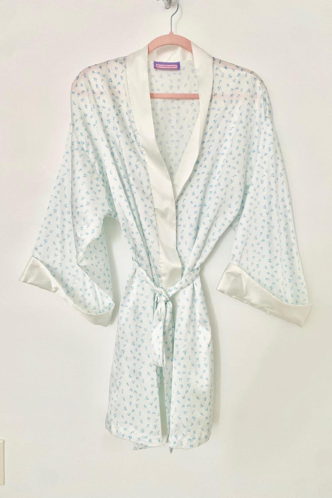 Vintage Baby Blue Floral Robe - Etsy
