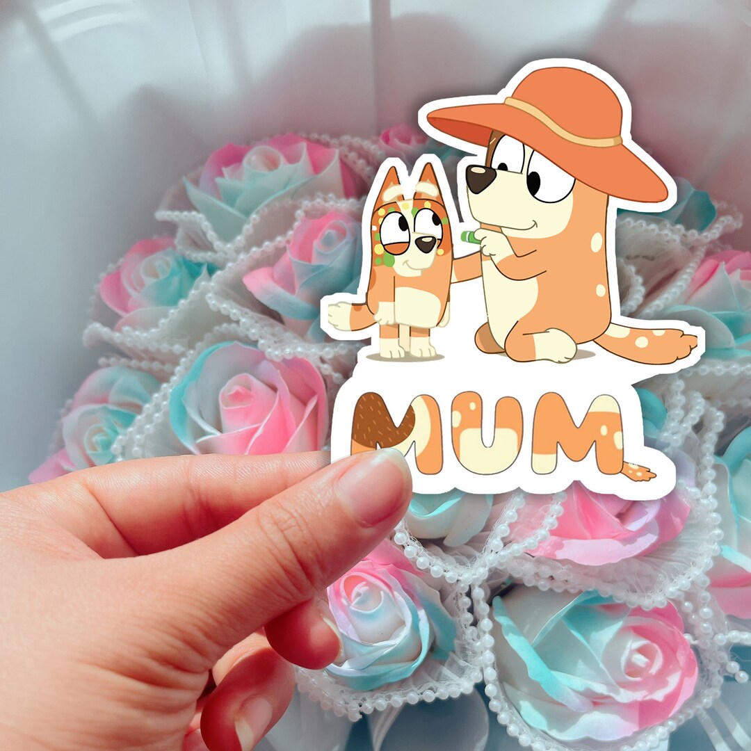 Bluey Mum Relax Sticker, Blueys Mom Retro Vintage Sticker - Etsy