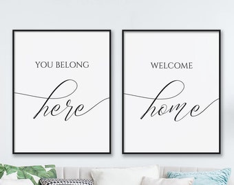 You Belong Here Welcome Home Printable Wall Art Digital - Etsy