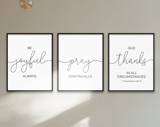Be Joyful Always Pray Continually Give Thanks in All - Etsy