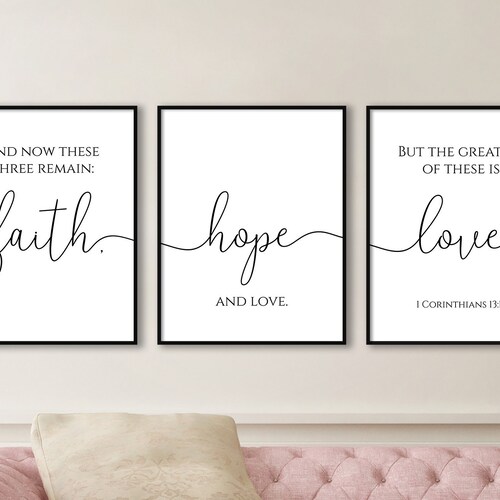 Faith Hope and Love but the Greatest of These is Love Sign - Etsy