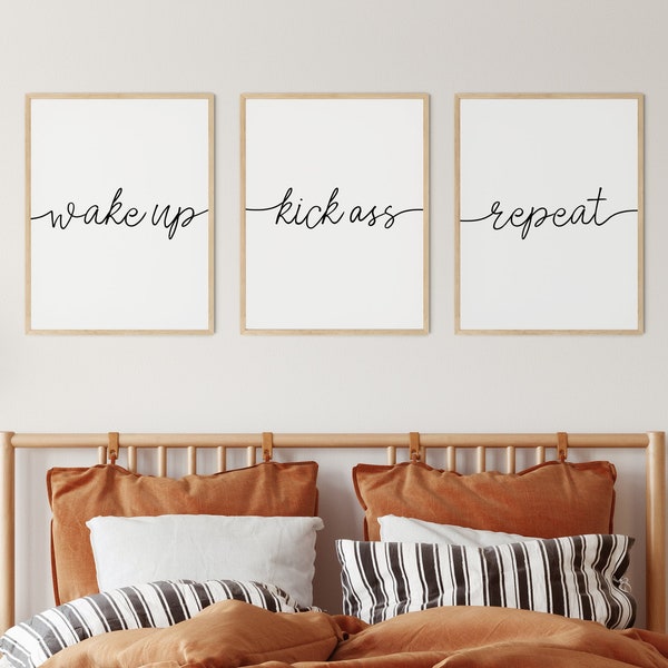 Wake up Kick Ass - Etsy