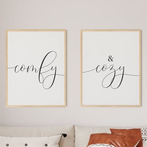 Comfy and Cozy Relaxation Quote Print Printable Poster Set - Etsy
