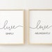 Live Simply, Love Abundantly Inspirational Quote Set of 2 Prints ...