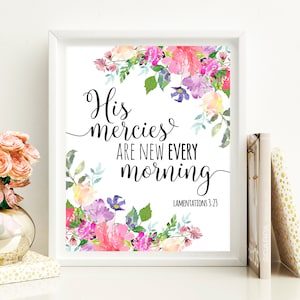 His Mercies Are New Every Morning Sign Christian Decoration Christian ...