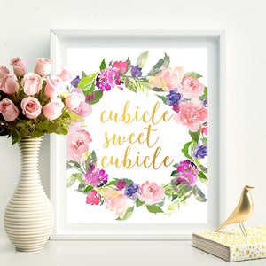 Cubicle Decor Cubicle Sweet Cubicle Sign PRINTABLE Office Decor Cubicle ...