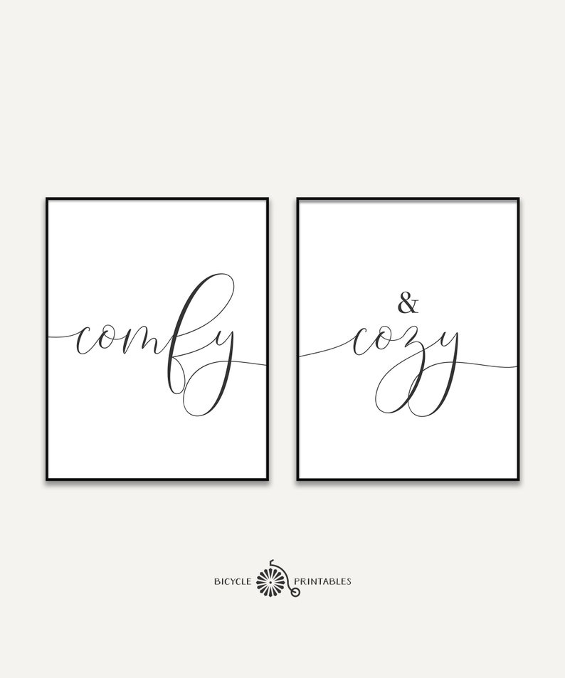 Comfy and Cozy Relaxation Quote Print Printable Poster Set - Etsy