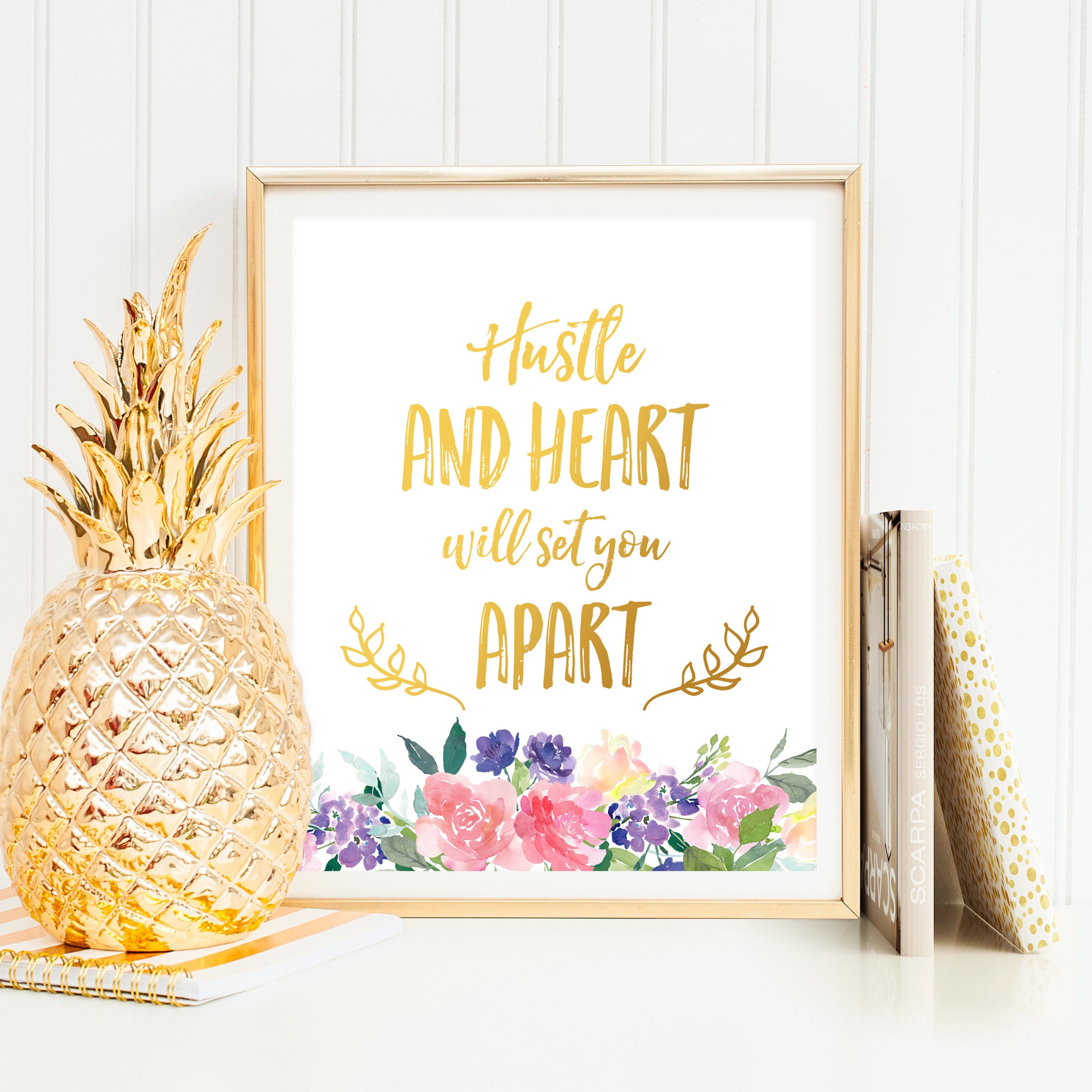 Hustle and Heart Will Set You Apart Motivational Printable Motivational ...