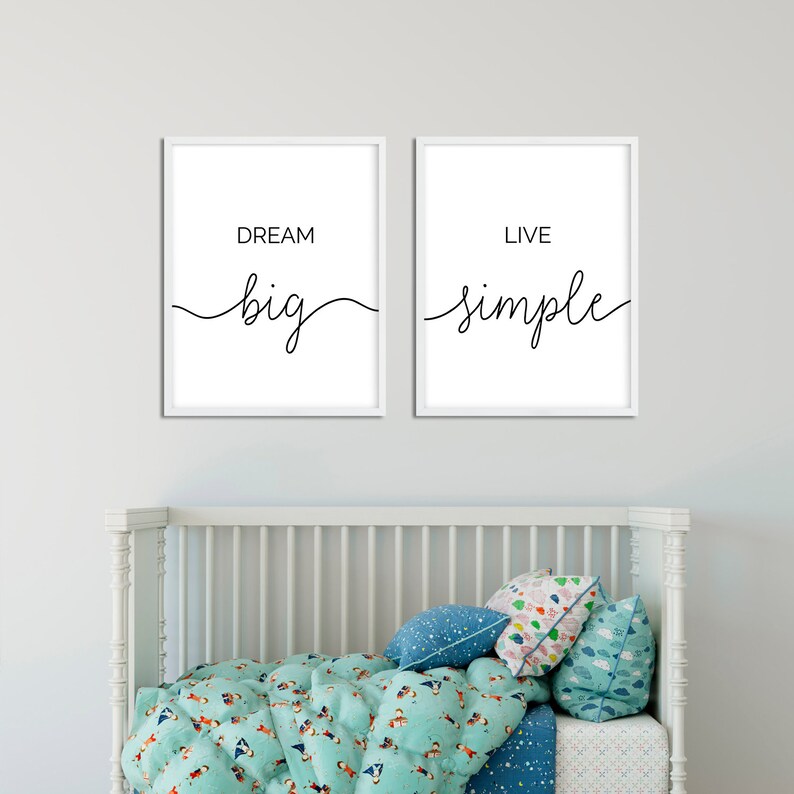 Dream Big Live Simple Printable Quote/typography Sign/wall Art - Etsy