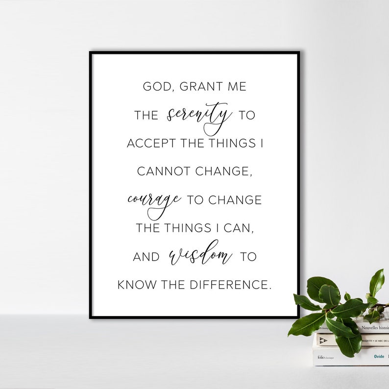 God Grant Me the Serenity Courage and Wisdom Christian Art - Etsy