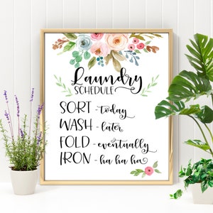 Laundry Set of 3 Printable Signs Memorable Days so Fresh so Clean ...