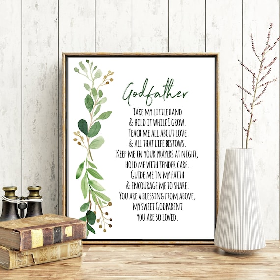 Thank You Godfather Gift Take My Little Hand and Hold It | Etsy Canada