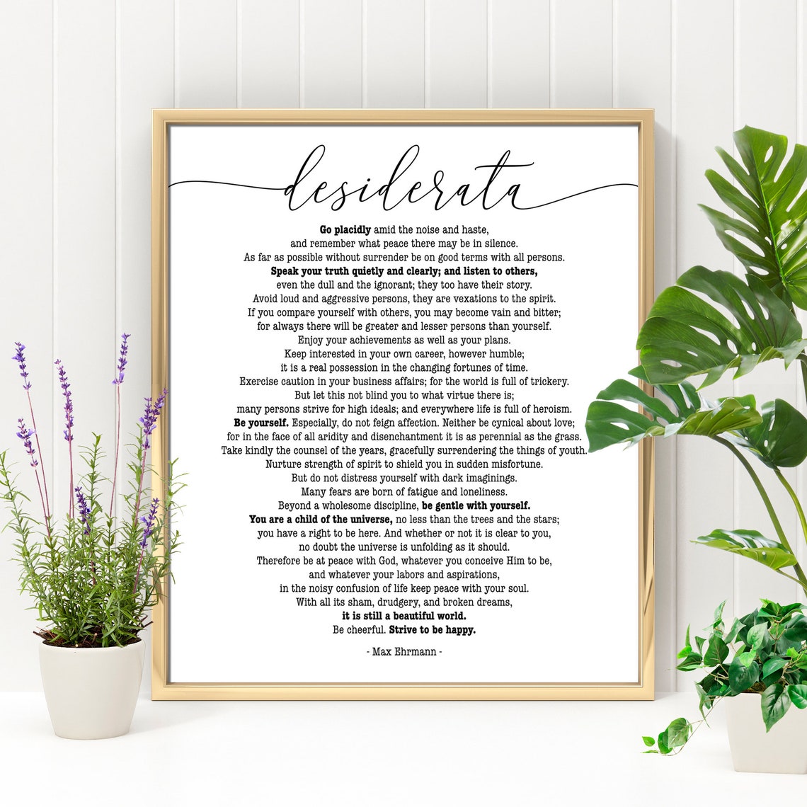 Desiderata Print Desiderata Poem Poster Decor Printable Wall Art Decor ...