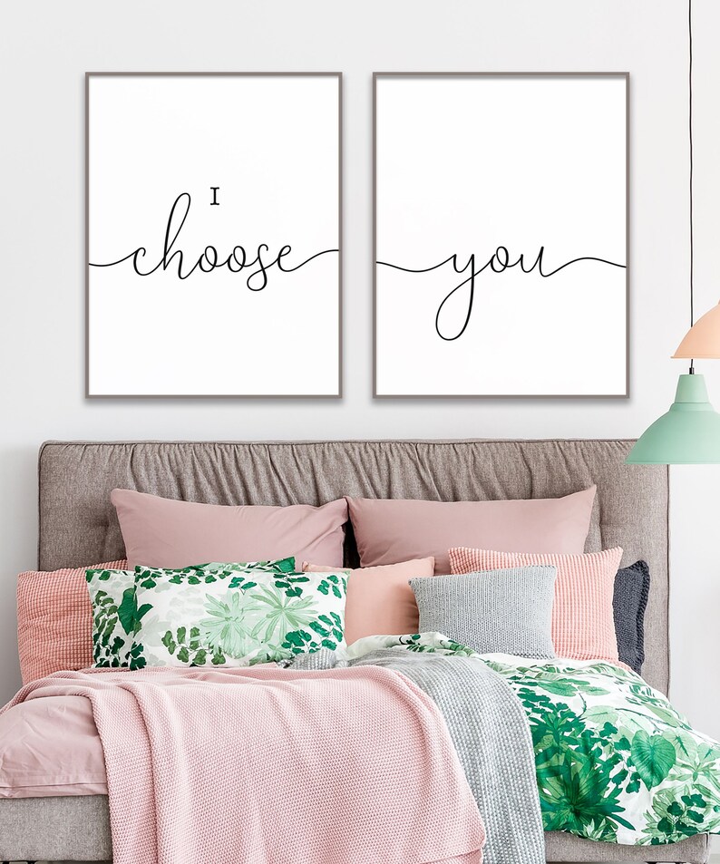 I Choose You Love Quote Printable Poster Set of 2 Pieces - Etsy