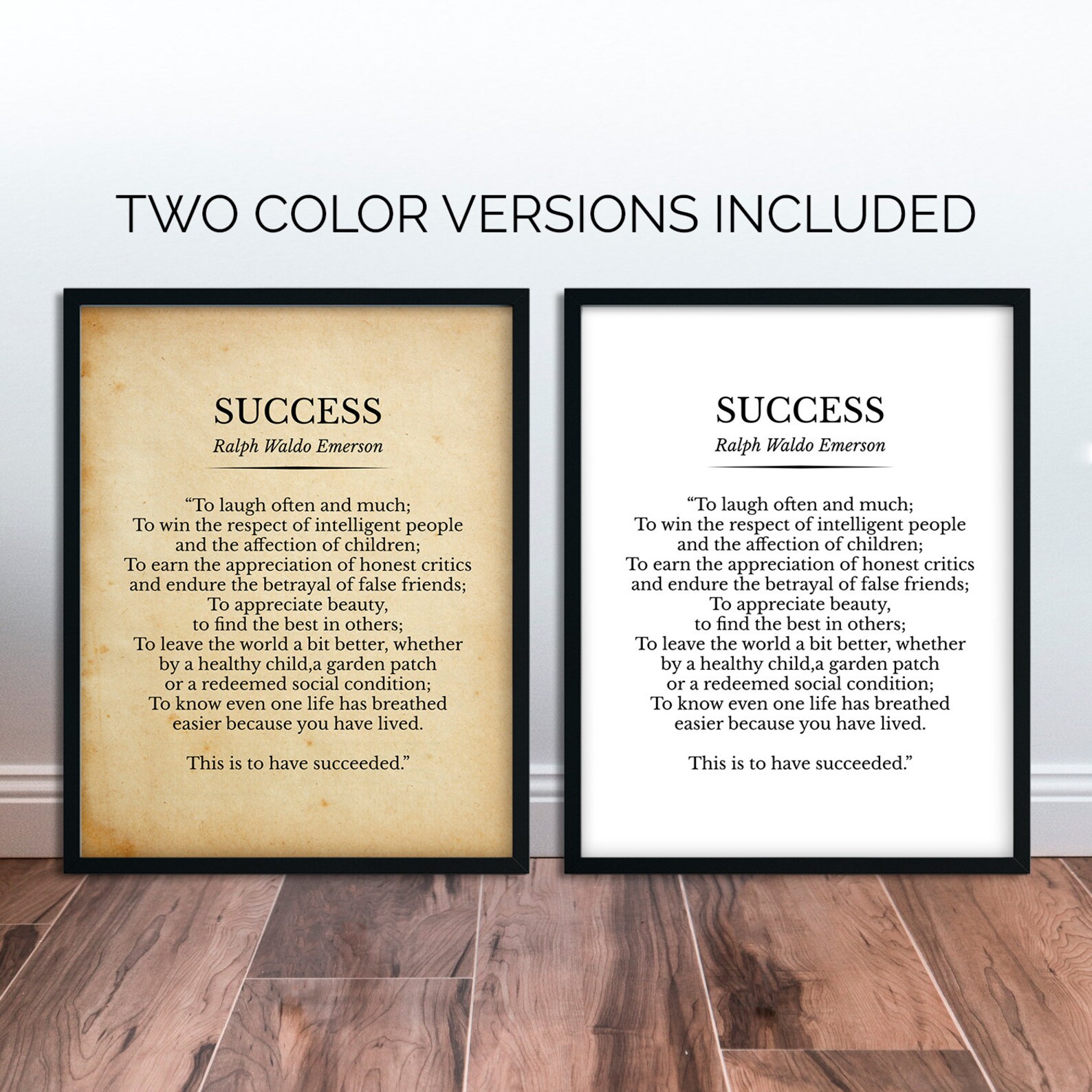Success Ralph Waldo Emerson Poem Print Decor Inspirational Printable ...