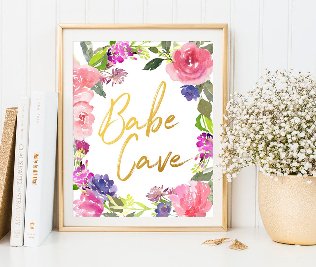 Babe Cave Sign Office Decor PRINTABLE Babe Cave Print Office Wall Art ...