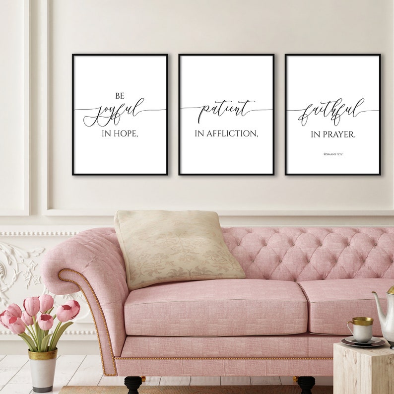 Bible Quote Wall Art Set of 3 Printable Posters Be Joyful in | Etsy