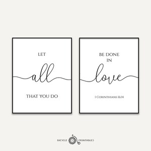 Let All You Do Be Done in Love 1 Corinthians 16:14, Quote Print Diptych ...