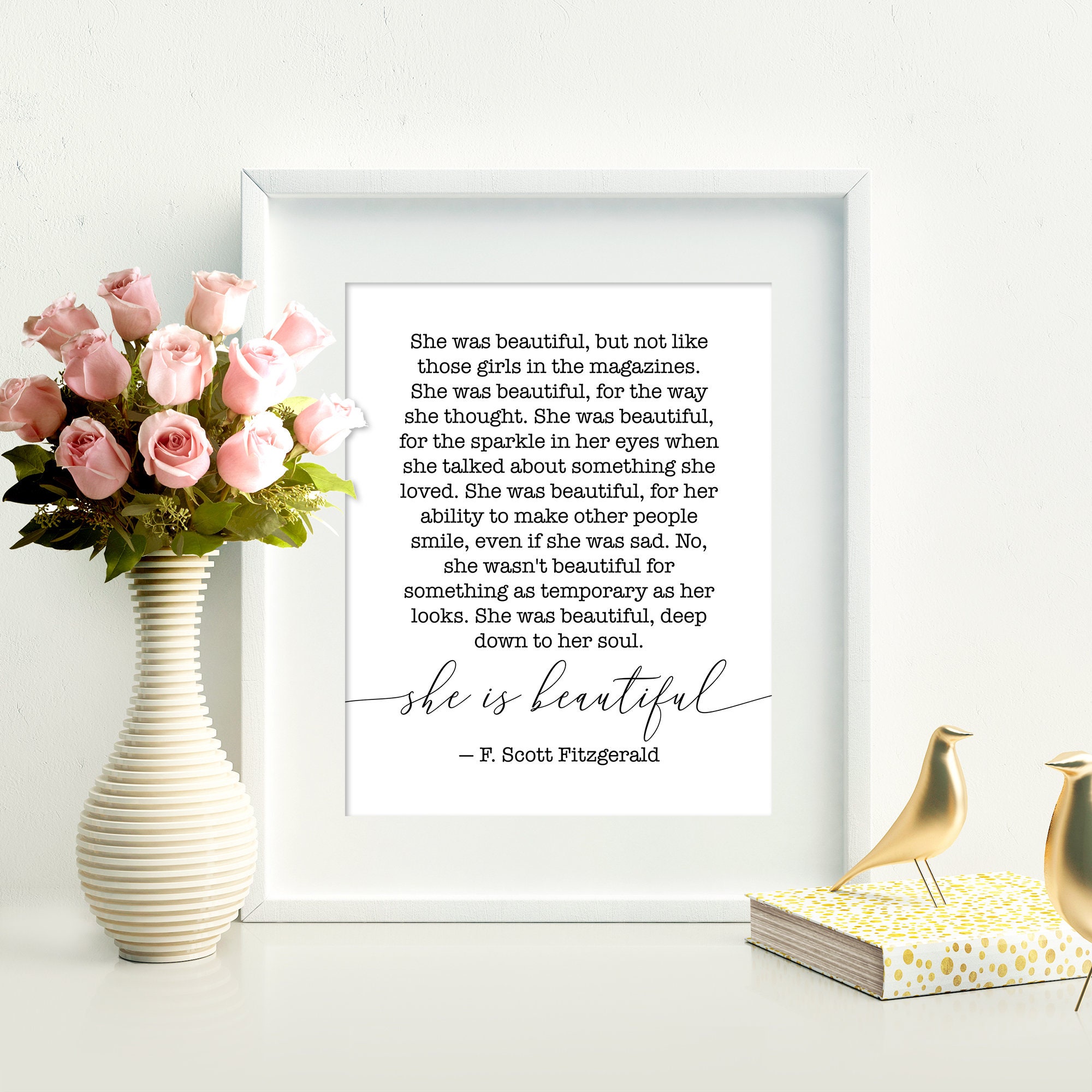 She is Beautiful Quote She Was Beautiful Quote Print Scott Fitzgerald ...