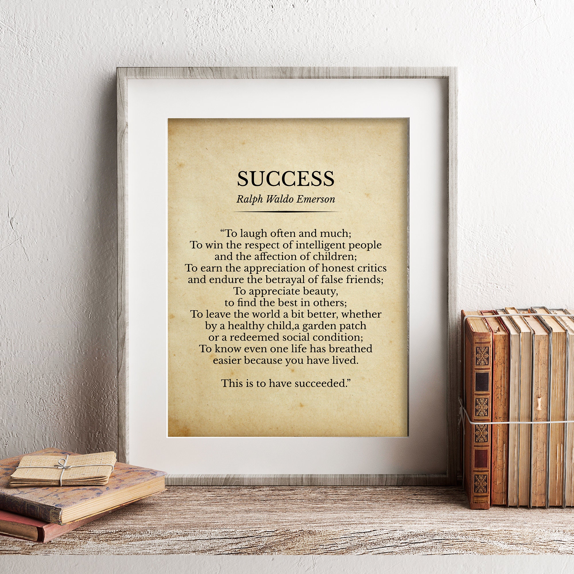 Success Ralph Waldo Emerson Poem Print Decor Inspirational Printable ...