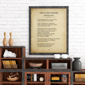 The Guest House Poem Print Jelaluddin Rumi Poem Printable Quote Poetry ...