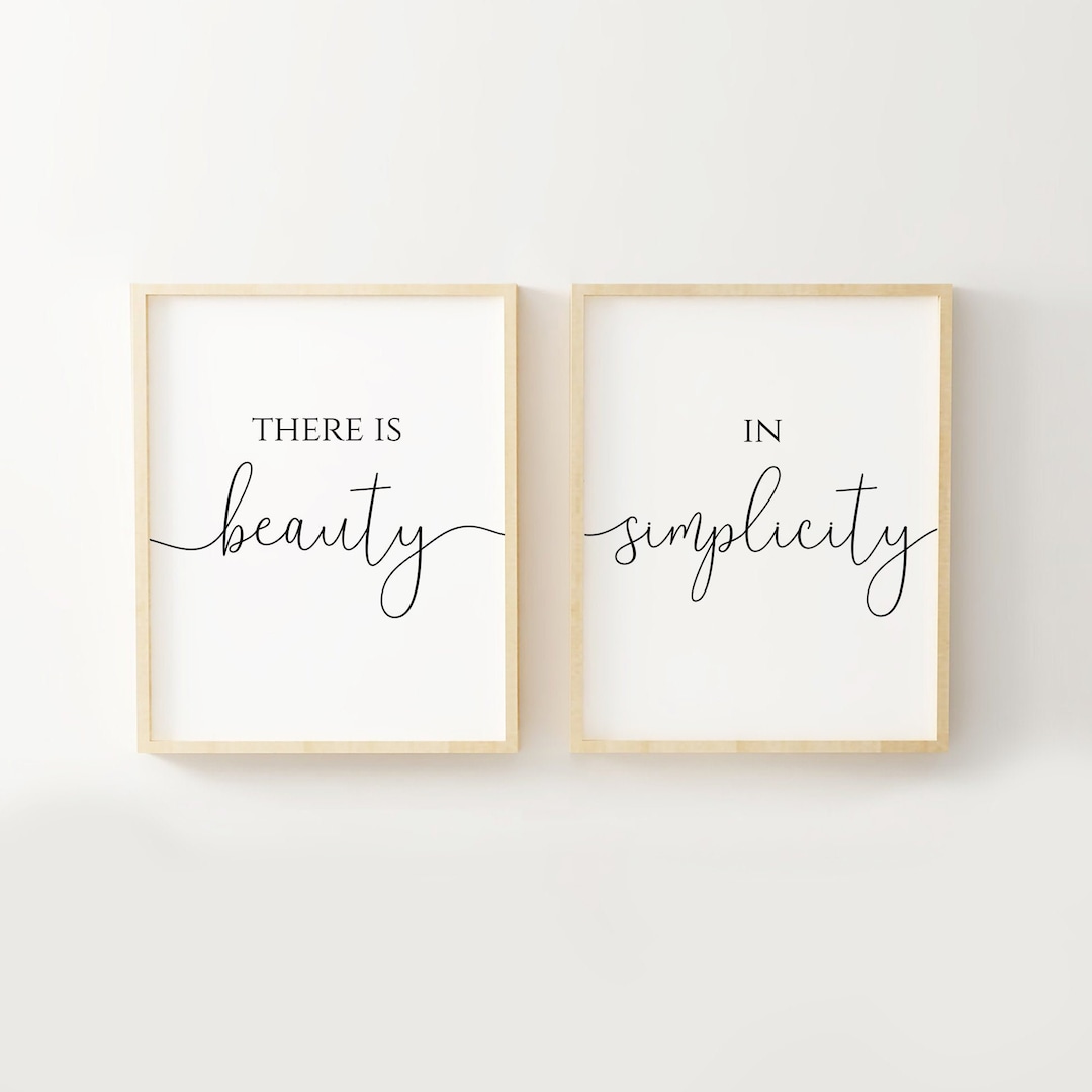 There is Beauty in Simplicity Quote Print Diptych, Set of 2 Prints ...