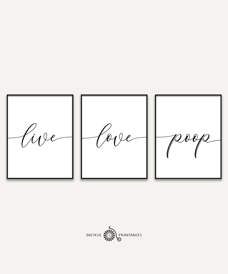 Life Love Poop Printable Quote Triptych Poster Print Set of - Etsy