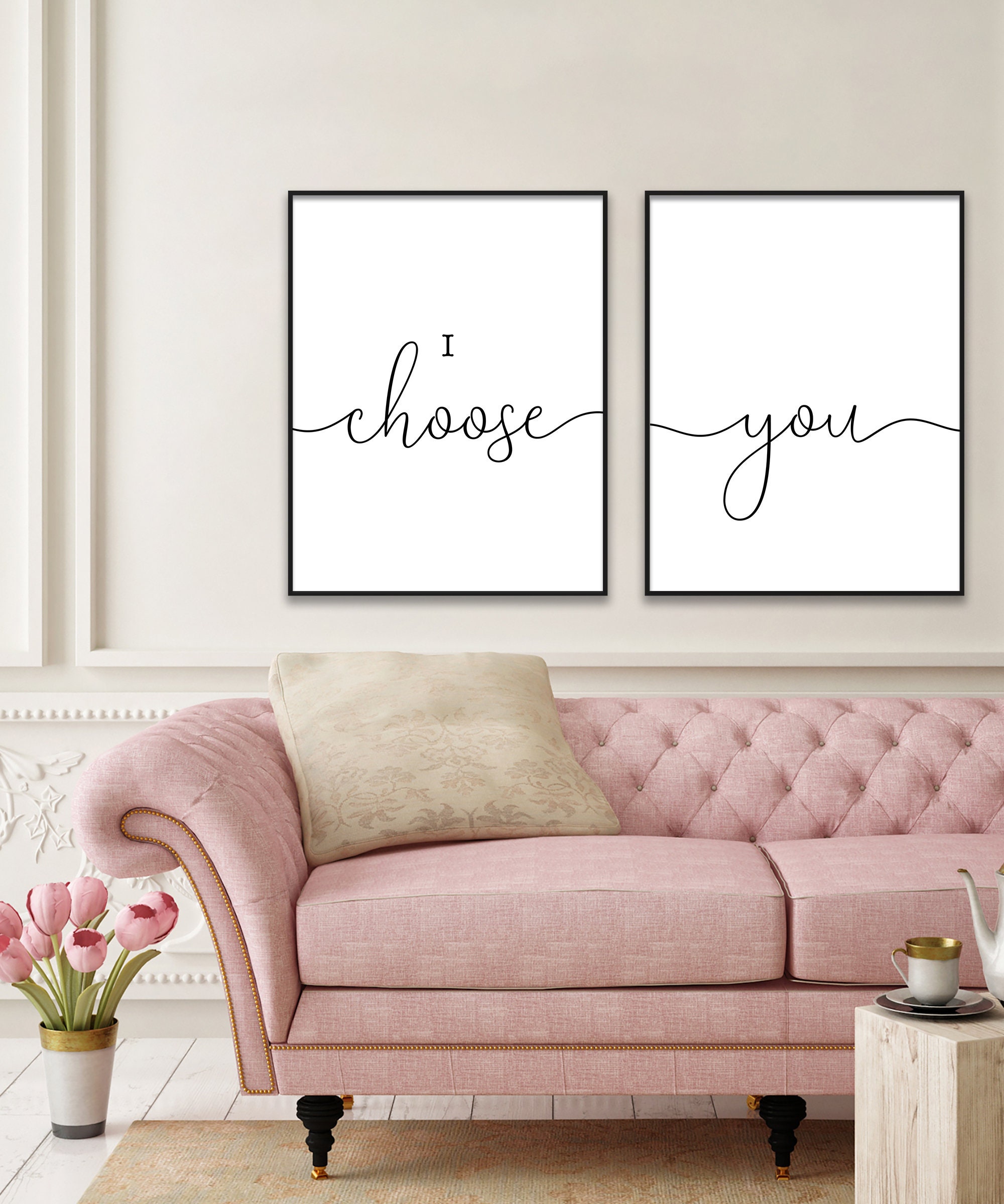 I Choose You Love Quote Printable Poster Set of 2 Pieces - Etsy