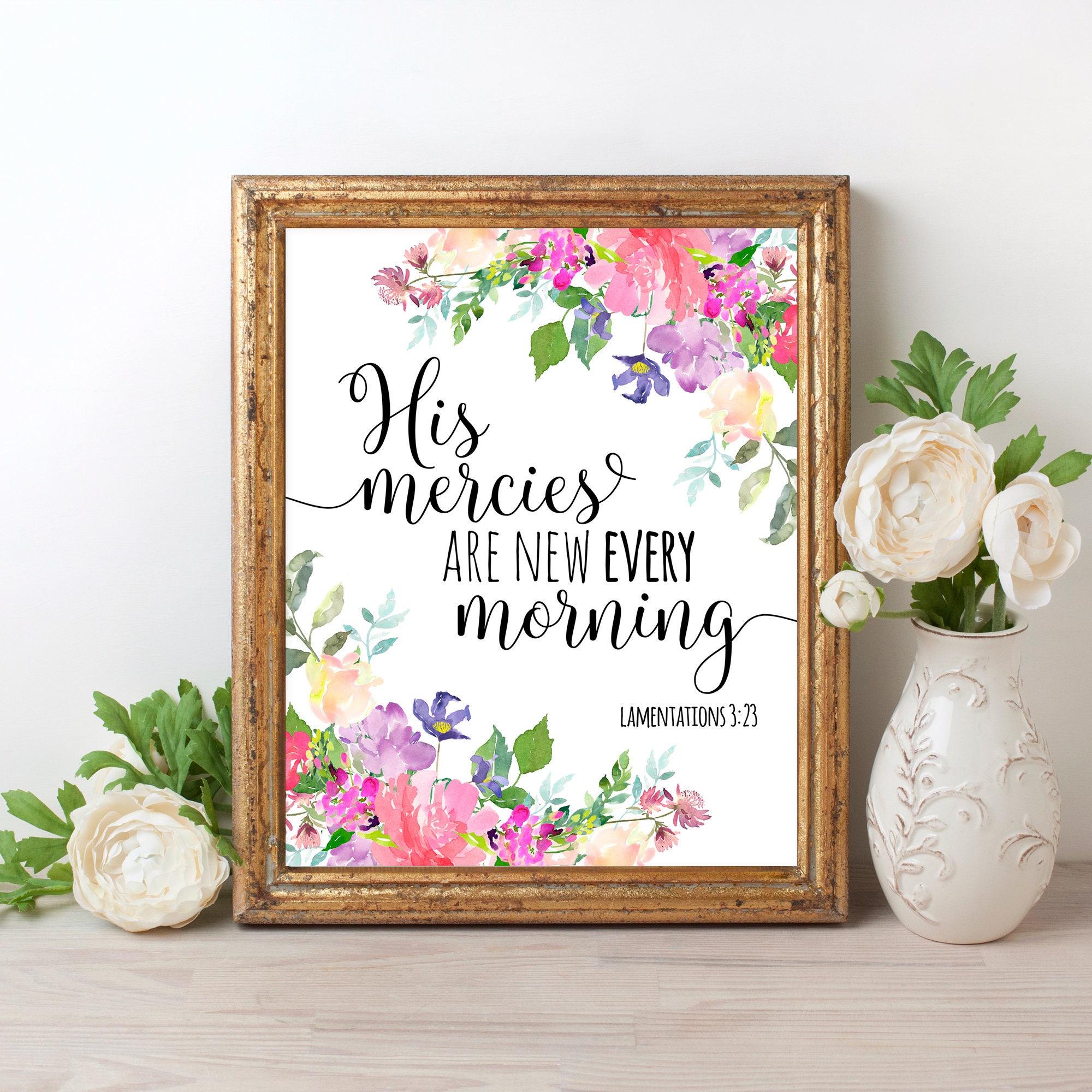 His Mercies Are New Every Morning Sign Christian Decoration Christian ...