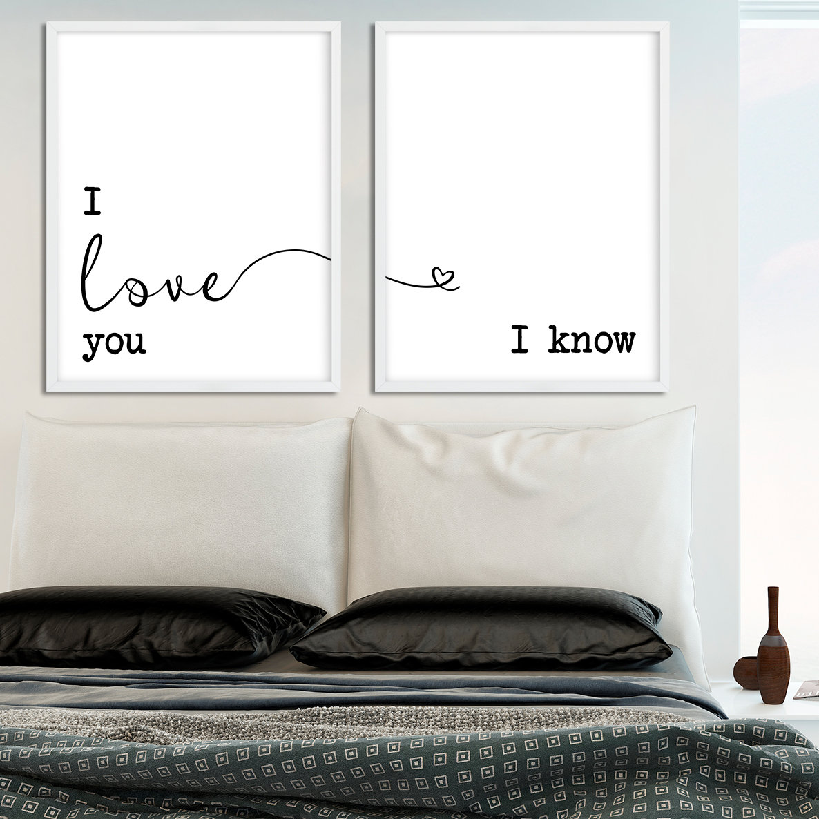 I Love You I Know Love Gift Printable Romantic Quote Print Set of 2 ...