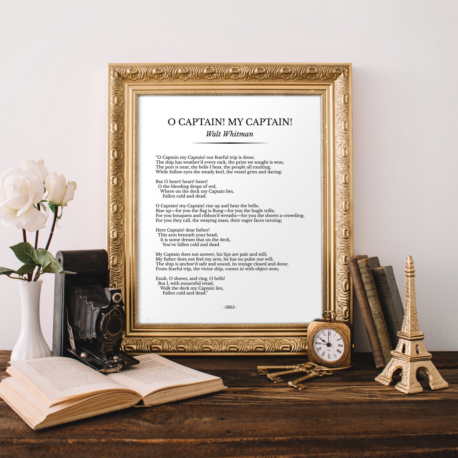 O Captain My Captain Poem Print Walt Whitman Poem Print Poetry - Etsy