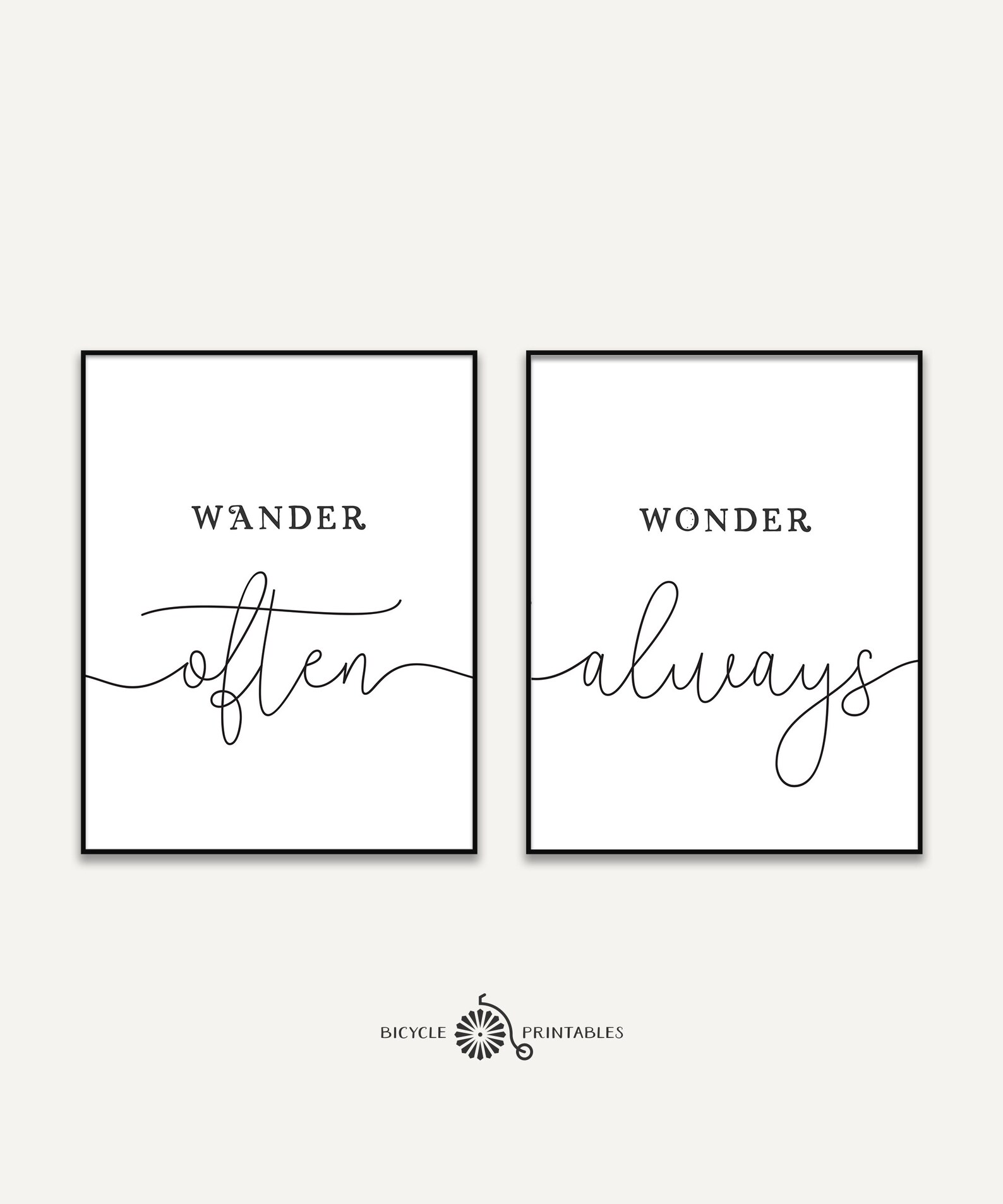 Wander Often Wonder Always Printable Quote Set of 2 Pieces - Etsy