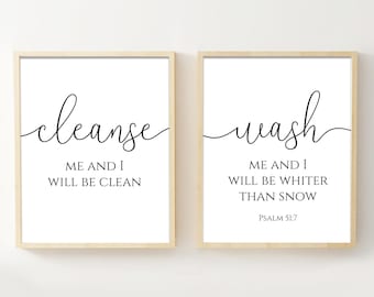 Cleanse Me and I Will Be Clean Wash Me and I Will Be Whiter | Etsy