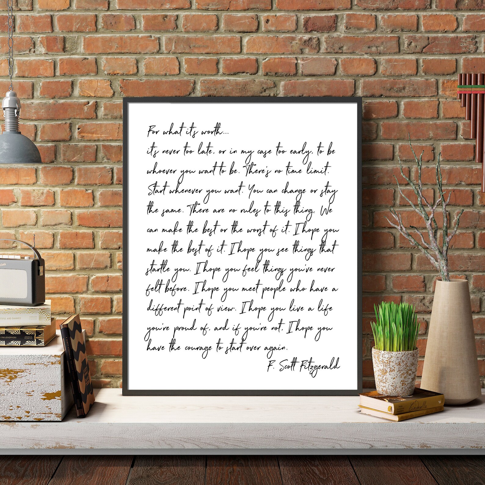 Scott Fitzgerald Poem Print for What It's Worth Quote Print Poetry ...