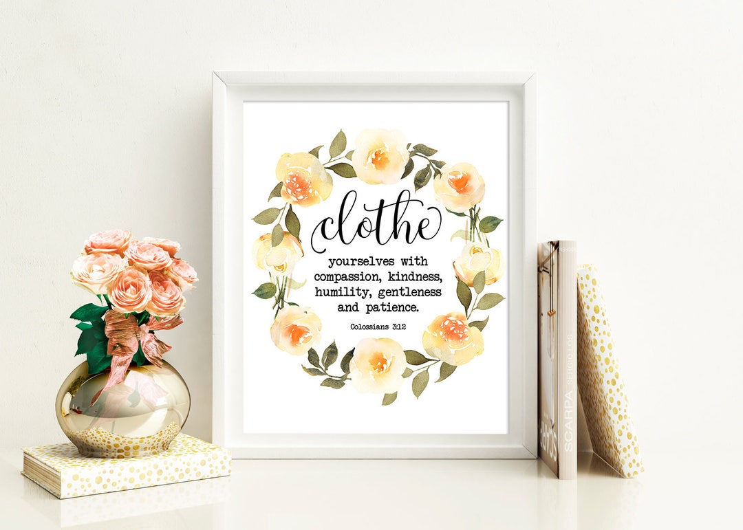 Christian Home Decor Clothe Yourselves With Compassion PRINTABLE Bible ...