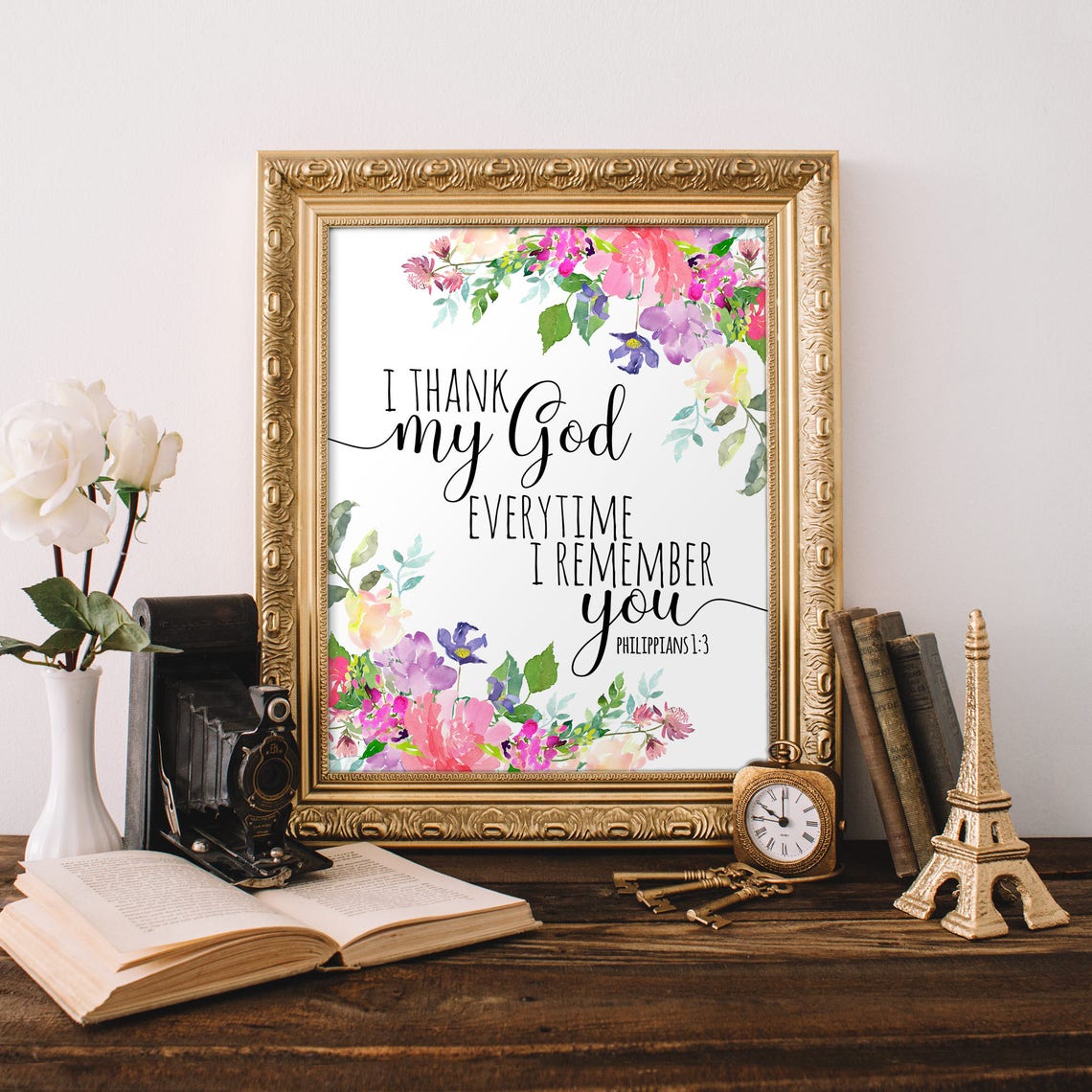 I Thank My God Every Time I Remember You PRINTABLE Bible Verse Wall Art ...