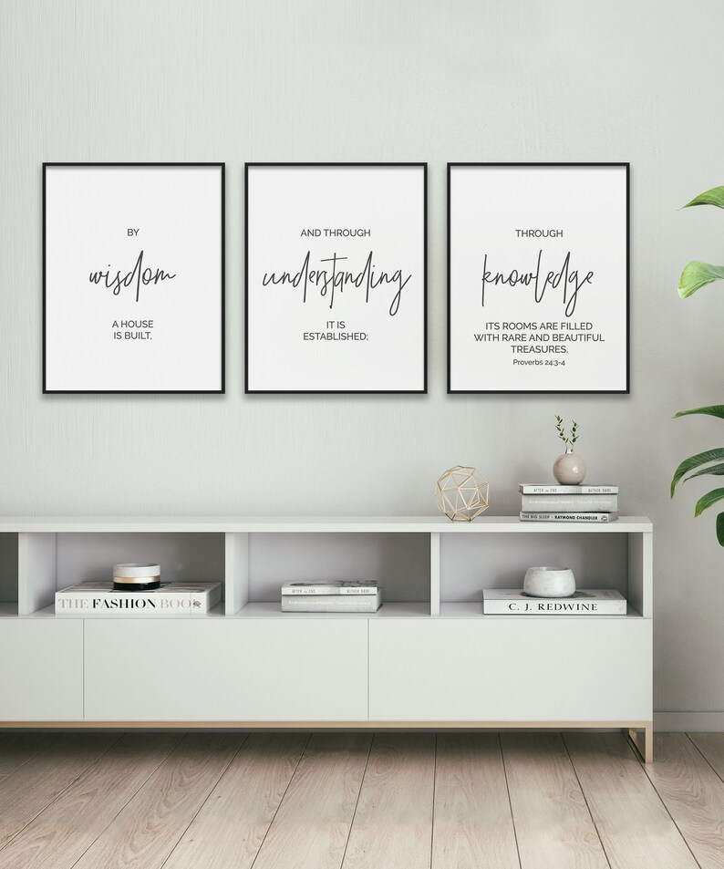 By Wisdom a House is Build Through Knowledge Its Rooms Are - Etsy