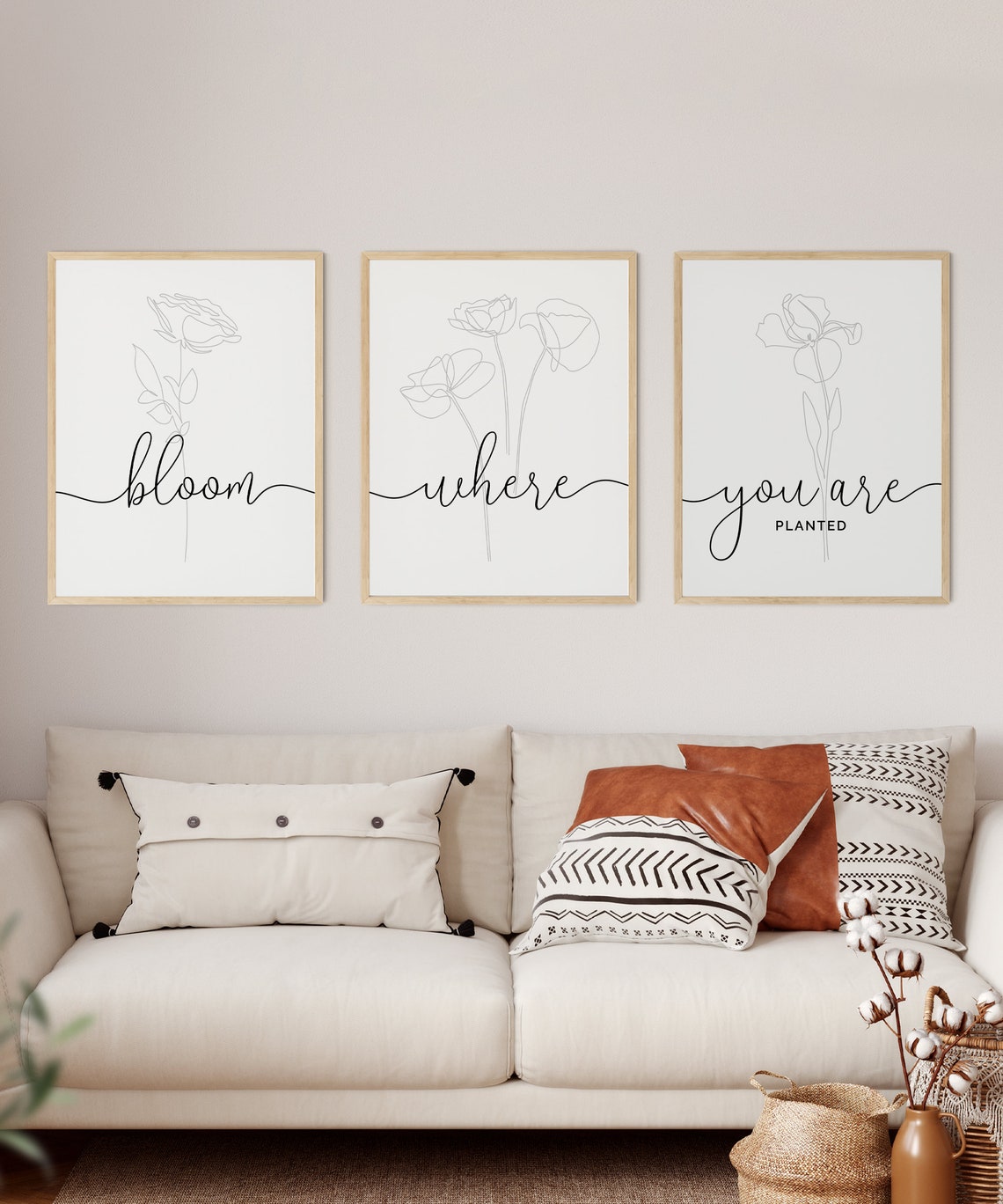 Bloom Where You Are Planted – Motivational Quote, Set of 3 Prints ...