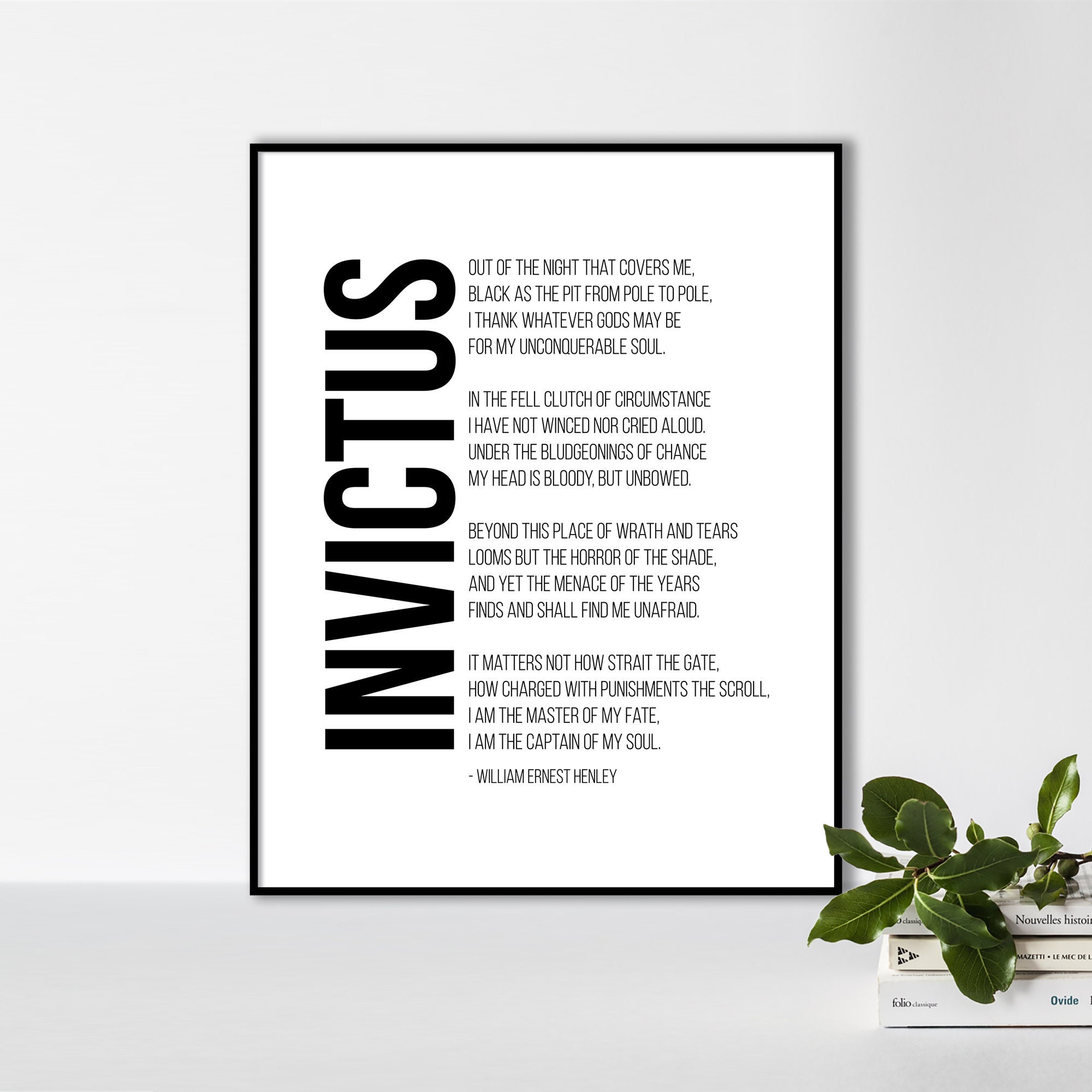 Invictus Poem Print I Am the Captain of My Soul Printable | Etsy
