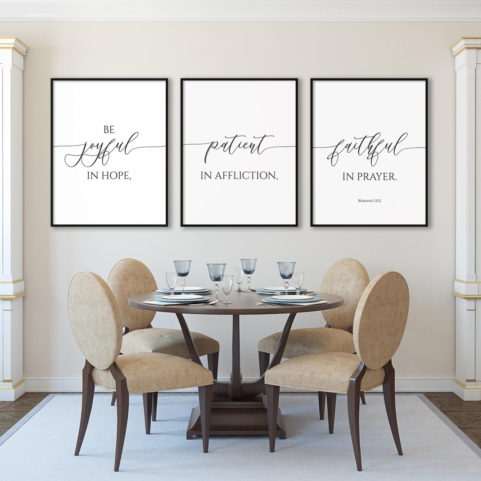 Bible Quote Wall Art Set of 3 Printable Posters Be Joyful in | Etsy