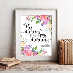 His Mercies Are New Every Morning Sign Christian Decoration Christian ...