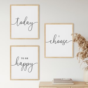 Today I Choose to Be Happy Inspirational Quote Motivational Decor Set ...